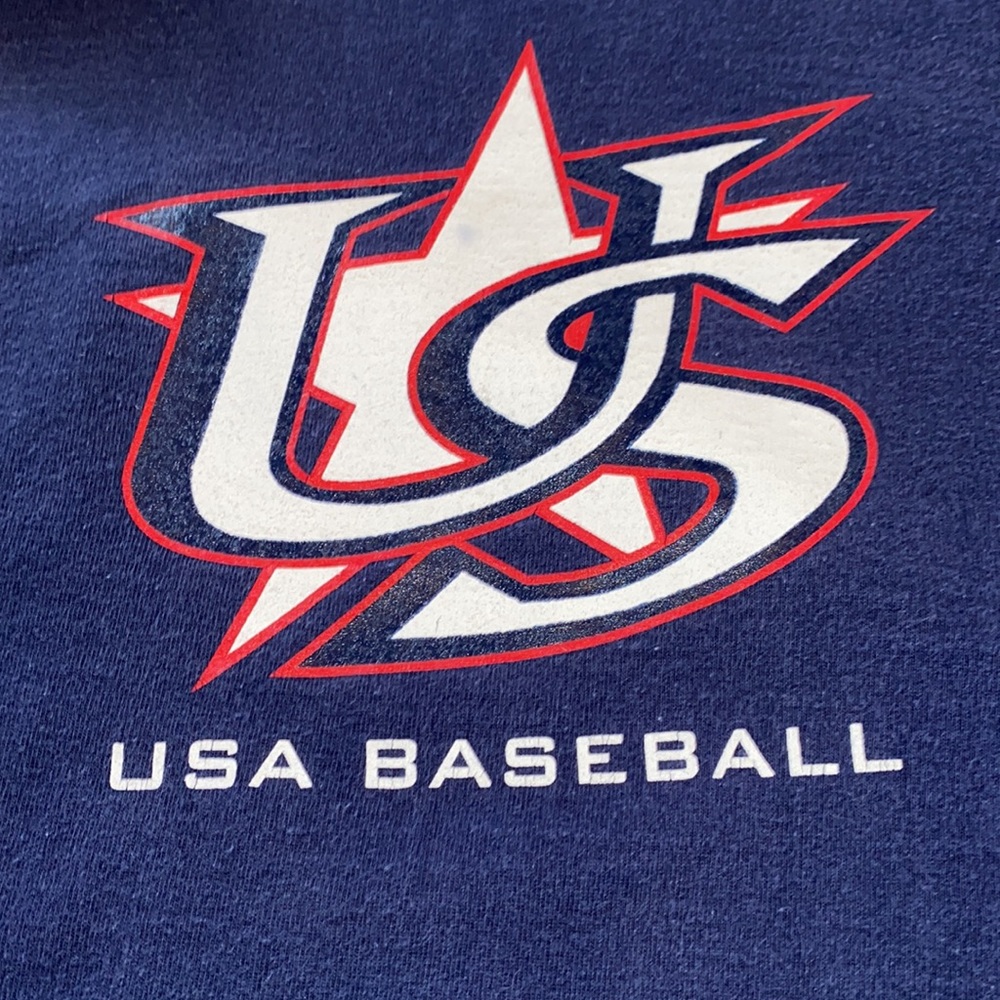 Rare Y2k Team Usa Baseball Logo T-Shirt. Size L - Gem